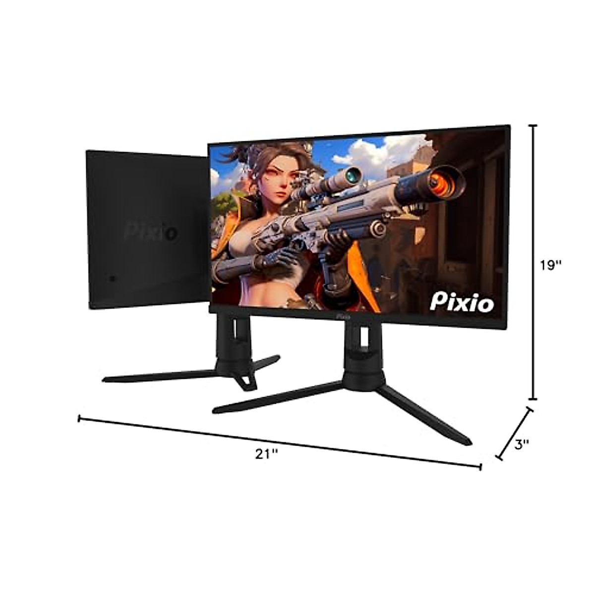 Pixio PX248 PRO 24 inch 165Hz Refresh Rate FHD 1080p Resolution Fast Nano IPS Panel 1ms GTG Response Time HDR Gaming Monitor with Adaptive Sync