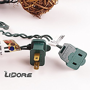 LIDORE 10 Counts Natural Rattan Balls String Light. Warm White Light for Patio, Wedding, Garden and Party Brown Rattan and Green Cord (Rattan)