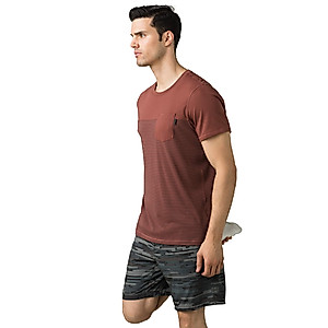 prAna Men's Milo Shirt, Vino Red, Small