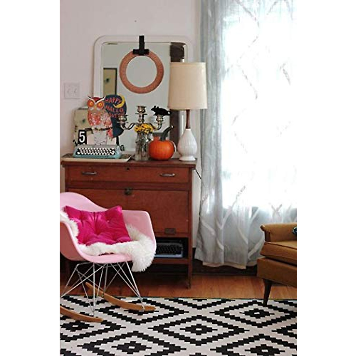 2xhome EMRocker Rocking Chair, Coral Pink