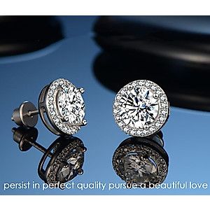 Diamond Stud Earrings for Women Gifts for Wife Mom Girlfriend 0.8Ct-2Ct Moissanite Stud Earrings Anniversary Birthday Gifts for Wife, Valentine's Day Gifts for Her Wedding Anniversay Gift for Wife ,Christmas , Mother's Day Gifts (2.0 Carats ( 1.0 Ct Each