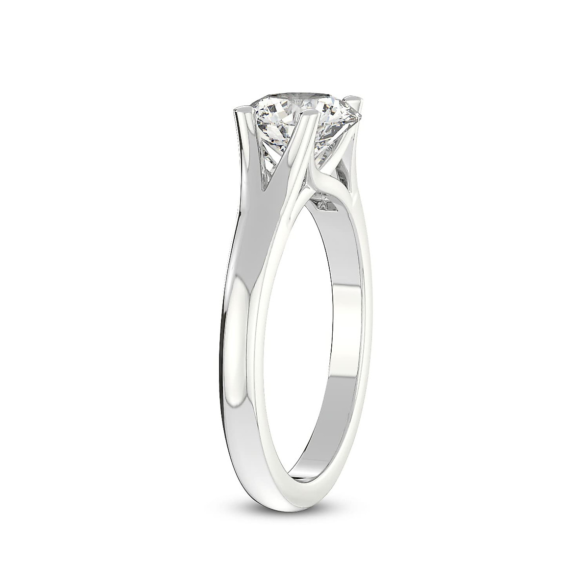 2 Carat IGI Certified Round Shape Lab Grown Diamond Engagement Ring | 14K Or 18K in White, Yellow Or Rose Gold | Cathedral Split Shank Solitaire Lab Diamond Ring | FG-VS1-VS2 Quality Friendly Diamonds