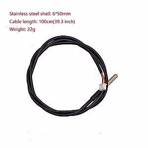Haldzemo Waterproof 1M DS18B20 Temperature Sensor Digital Stainless Steel Tube Temp Probe 39.3" with XH2.54 Terminal Connector for Arduino (6 Pack)
