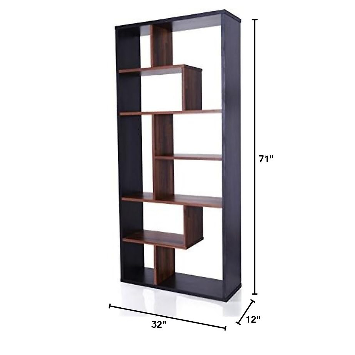 Acme Chas Wooden Cube Bookcase in Espresso and Walnut