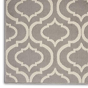 Nourison Jubilant Moroccan Trellis Grey Area Rug, (6' x 9')