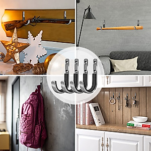 PIHSSFULL Secure Gun Hooks for Wall - Heavy Duty Steel Rifle and Shotgun Rack with Soft Padding for Safe Storage and Display