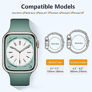DaQin 8 Pack Bands Compatible with Apple Watch Band 40mm 38mm 41mm 42mm 44mm 45mm 49mm for Women Men, Soft Silicone Breathable Replacement Strap for Apple Watch SE iWatch Series 8 7 6 5 4 3 2 1 Ultra