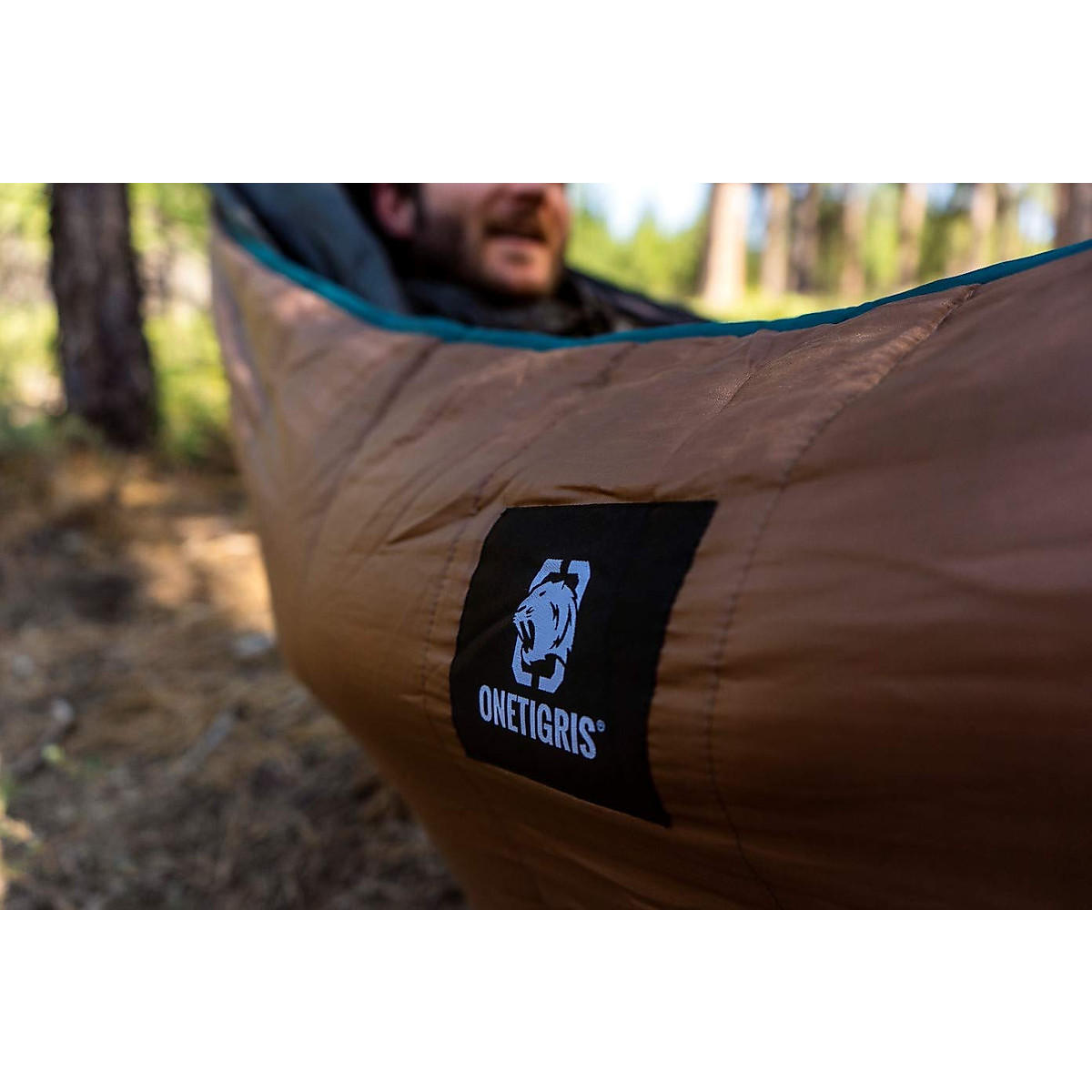 OneTigris Hideout Hammock Underquilt, Full Length Lightweight 4 Season Hammock Gear Underquilt for Hammock Camping Hiking Backpacking Travel Beach Backyard Patio Portable, Coyote Brown