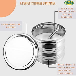 Kipiq - Stainless Steel Idli Dosa Batter Container with dosa ladle/Fridge Storage Container/Mavu Dabba (Capacity 4.5 litres)
