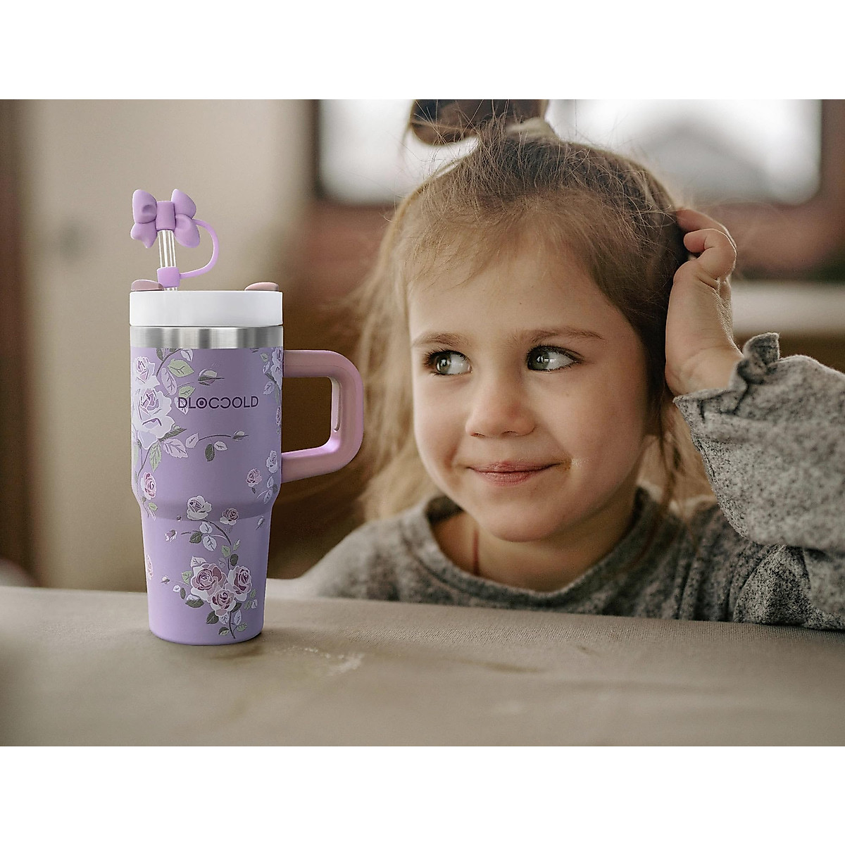 DLOCCOLD 16 oz Stainless Steel Tumbler with Lid and Straw, Double Wall Vacuum Insulated Travel Tumbler with Straw Cover Cap, Cupholder Friendly, Leak Resistant, Reusable Travel Coffee Mug