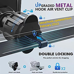 Phone Mount for Car, Car Phone Holder Mount Clip Mount Phone Holder, Car Vent Phone Mount for Car Cellphone Stand Air Vent for Smartphone, iPhone, Automobile Cradles Universal【Metal Hook】