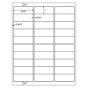 9527 Product 30 up Sticker Labels 1 x 2-5/8 FBA Shipping Address Labels SKU Labels for Laser/Ink Jet Printer, 30 Sheets Total 900 Labels
