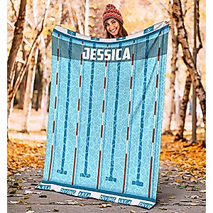 OhaPrints Custom Swimming Swim Pool Gift for Swimmers Personalized Name Soft Sherpa Throw Blankets Cozy Fuzzy Fleece Throws for Tv Sofa Couch Comfy Fluffy Blanket 30X40 50X60 60X80