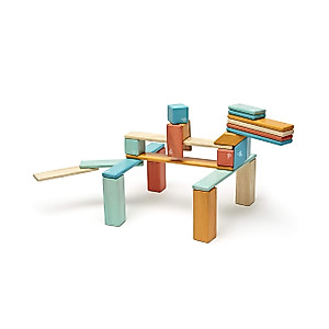 24 Piece Tegu Magnetic Wooden Block Set, Sunset, 1-99 years old
