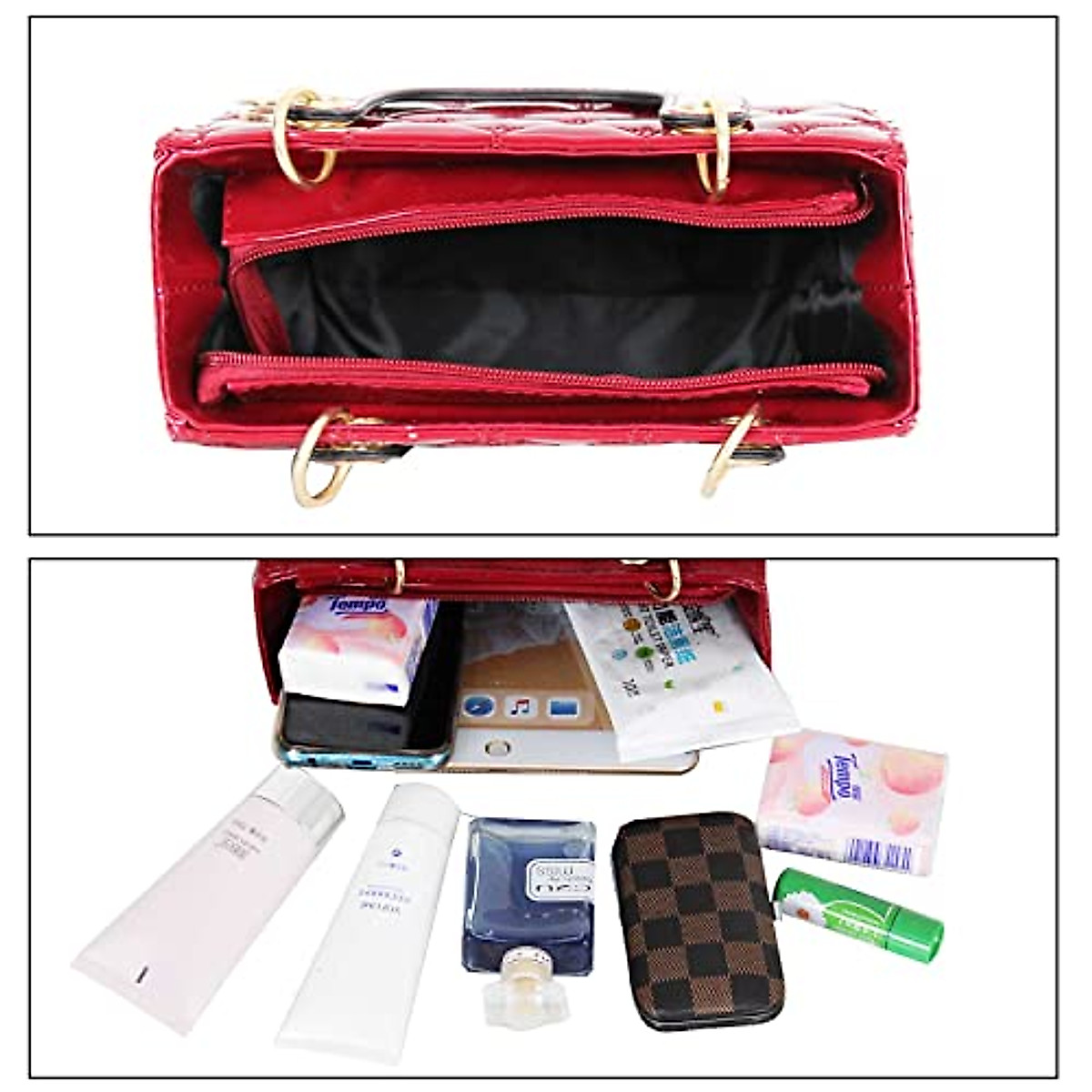 Qiayime Womens Purses and Handbags Fashion Ladies PU Leather Top Handle Shoulder Buckle Satchel Tote Crossbody clutch Bags (large wine red)