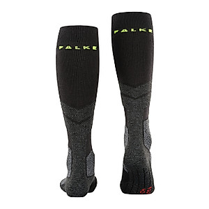FALKE Men's SB2 Ski Socks For Snowboarding, Merino Wool, Knee High, Mid Weight Cushion, Breathable Quick Dry, Black (Black-Mix 3010), 12.5-13.5, 1 Pair