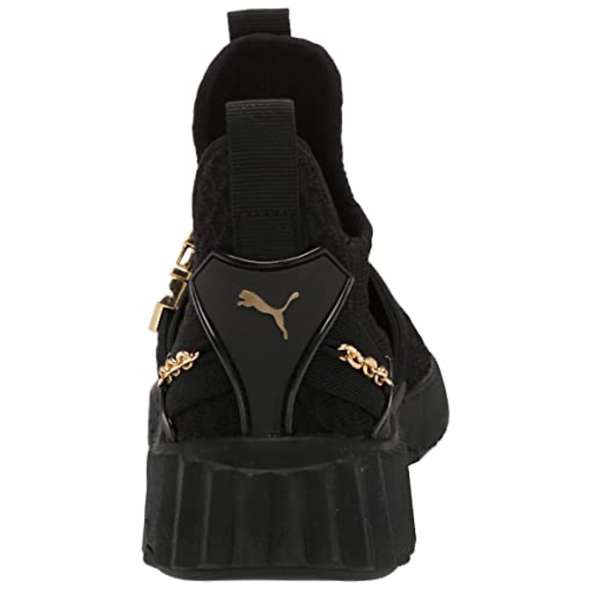 PUMA Women's DEFY MID Sneaker, Puma Black-Gold, 8