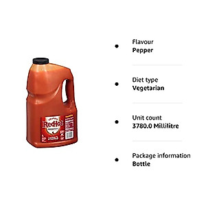 Frank's RedHot Original Cayenne Pepper Hot Sauce, 1 gal - One Gallon Bulk Container of Cayenne Pepper Hot Sauce to Add Flavorful Heat to Entrees, Sides, Snacks, and More