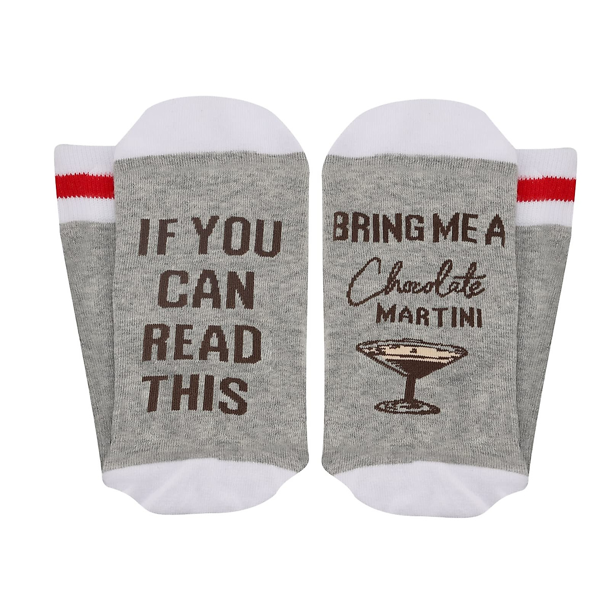 GJTIM 2 Pairs Cocktail Socks If You can Read this Bring Me A Chocolate Cocktail Socks Novelty Gifts for Drinking Lovers