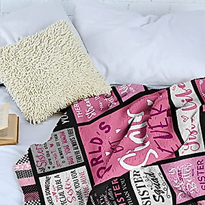 kituzol Sister Gifts Blanket 50"×60", Sister Birthday Gifts from Sister, Big Sister Gift, Bestie Gift for Sister, Sister Gift Idea, Graduation Gifts for Sister, Sister Throw Blanket, Soul Sister Gift