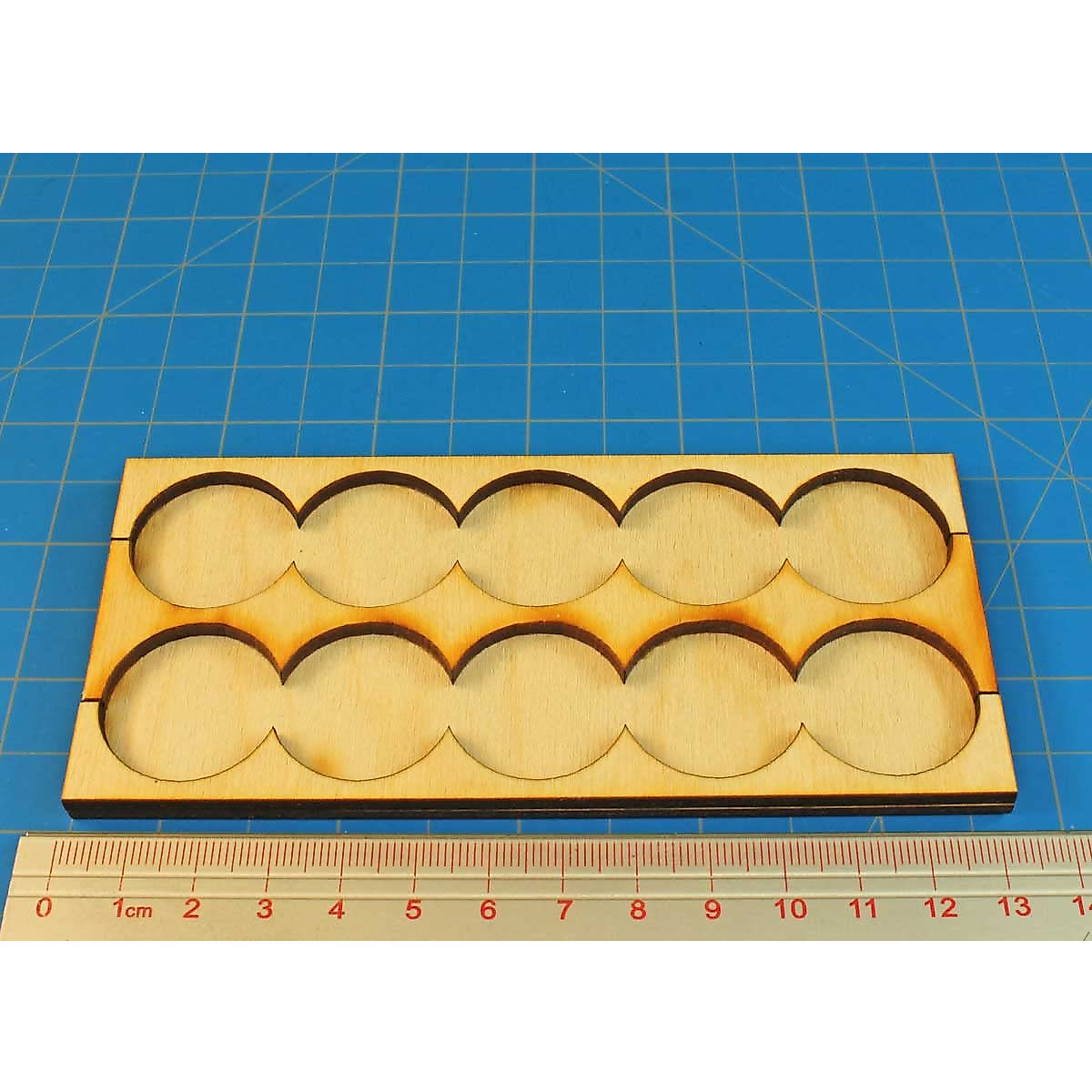 LITKO 5x2 Round Base Formation Rank Tray, 3mm Plywood, 133mm x 62mm