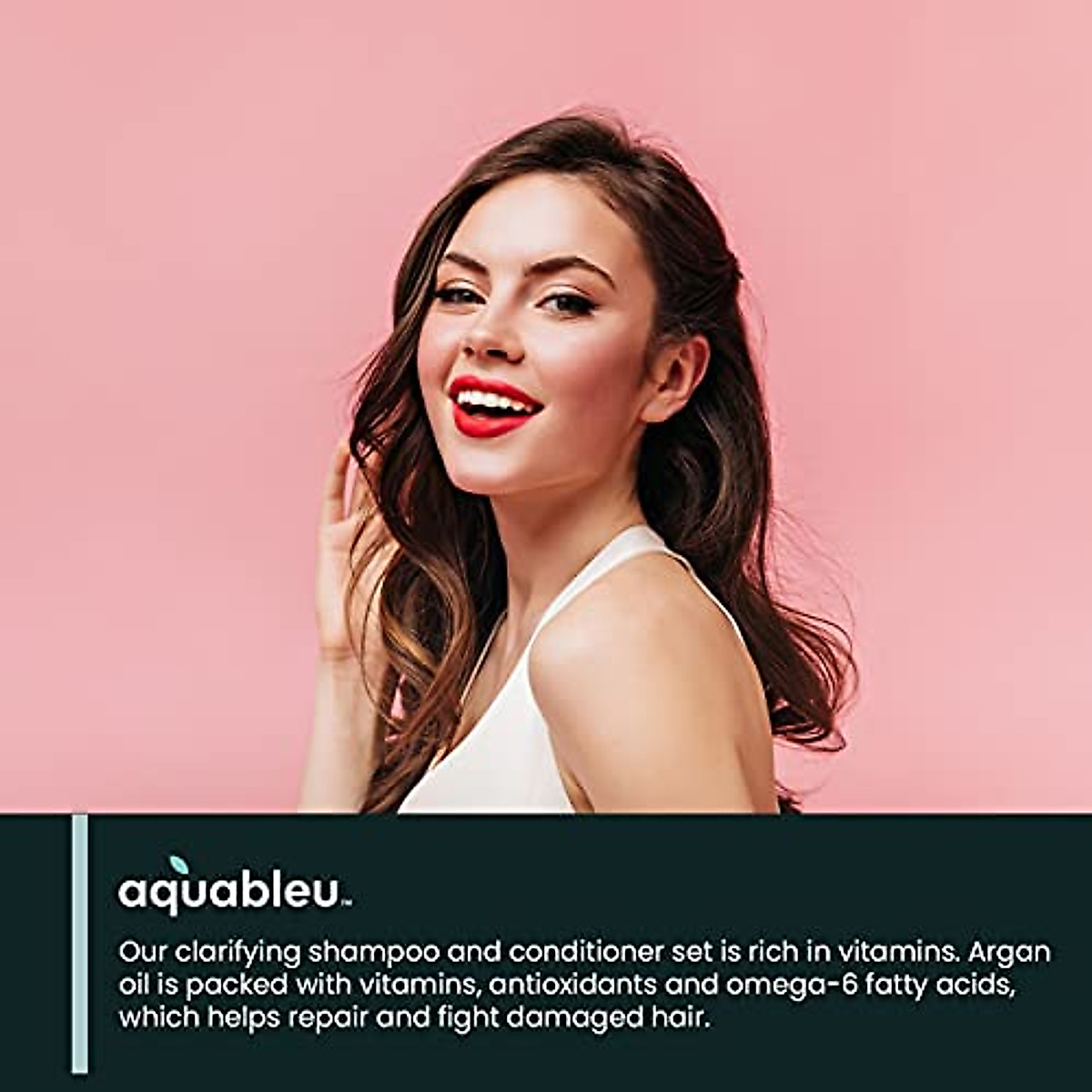 Aquableu Argan Shampoo and Conditioner Set – Ultra Moisturizing, Restorative and Strengthening – Great for Dry, Damaged & Curly Hair - Natural Argan & Jojoba Oil - Sulfate & Paraben Free – 16oz