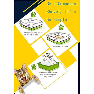 WanJiaXinHui Cat Litter Liners,21 Count Heavy Duty Litter Box Liners Drawstring, Extra Jumbo Cat Litter Pan Bags,Unscented, 45 in x 18 in