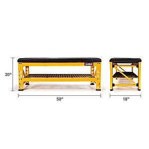 DEWALT Garage Bench with Wire Grid Storage Shelf