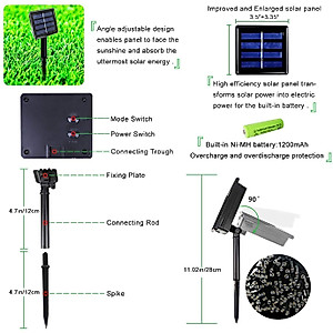 OZS- 2PK 144FT 400LED Solar String Lights Outdoor, Waterproof 8 Modes Solar Outdoor Tree Lights, Green Wire Lights for Garden, Party, Wedding Xmas Decorations (Cool White)