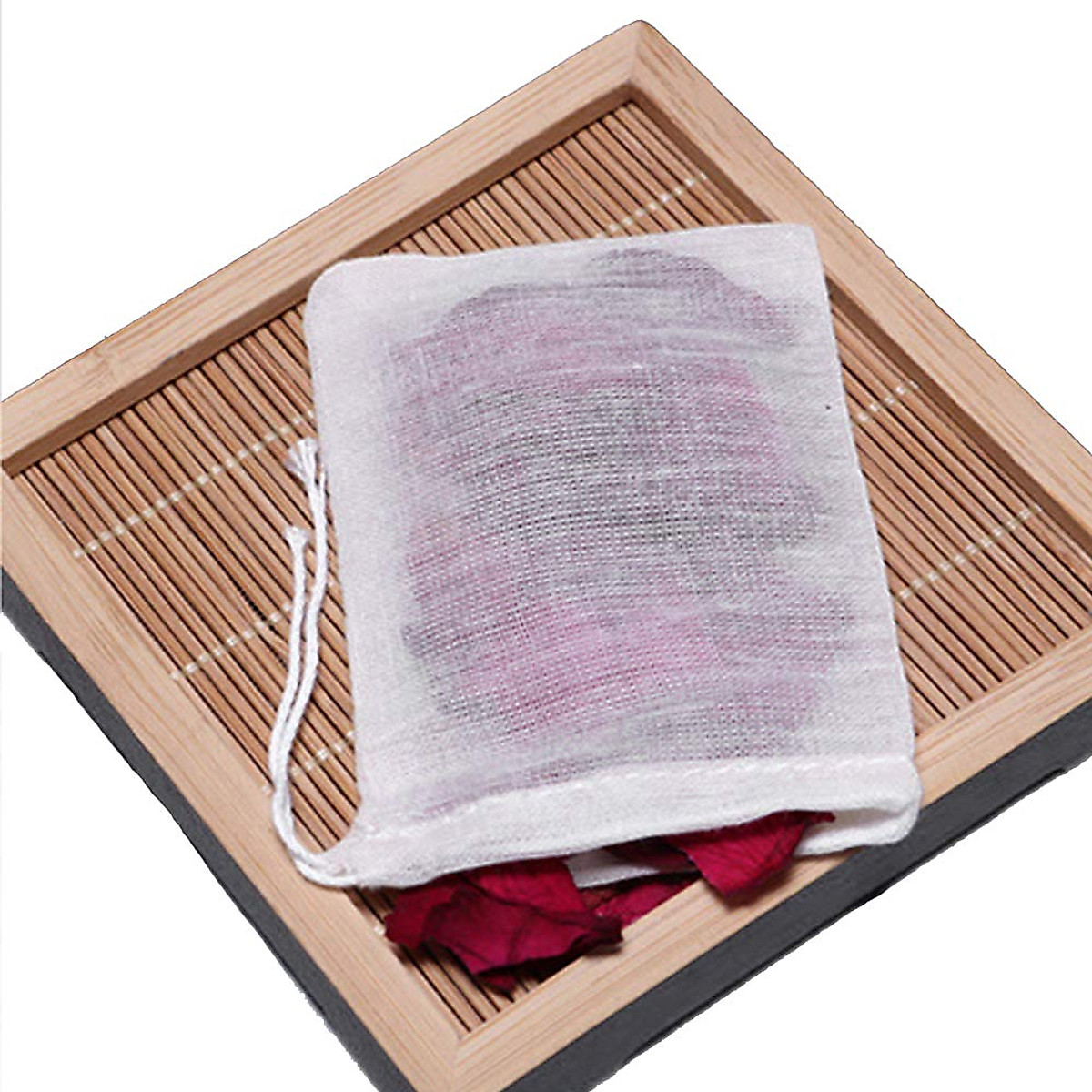 20 Pack Reusable Cotton Soup Bags,Drawstring Cheesecloth Bags for Coffee Tea Herbs Muslin Brew Bags (3"x4")