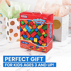 PREXTEX Building Blocks for Toddlers 1-3+ (50 Mega Blocks) Large Toy Blocks Compatible with Most Major Brands - Kids Toys Gift Set for All Ages (Boys & Girls)