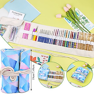 Zlulary 116 PCS Crochet Hooks Sets, Ergonomic Crochet Hooks Kits with Storage Bag and Crochet Needle Accessories, DIY Crochet Needles Kit for Beginners and Experienced Crochet Hook Lovers