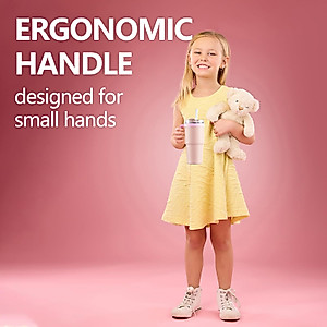 Tumbler Handle for Stanley 14oz Quencher H2.0 Flowstate Tumbler, Pack of 2 Tumbler Handles,Anti Slip, Car Cup Holder Friendly, Improved Grip, Reduced Spills (Cream, 14 oz)