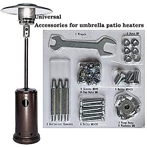 Patio Heater Replacement Hardware -Bolt & Nut Set Propane Patio Outdoor Space Heater Accessories Round Umbrella Shape Stand-up Pyramid Patio Heaters Heat kit