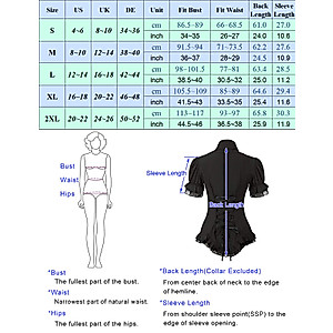 Scarlet Darkness Black Elegant Shirt Womens Steampunk Victorian Lace Up Blouse V Neck Short Sleeve Shirts Black L