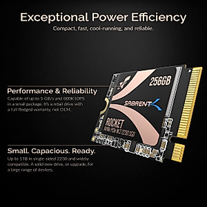 SABRENT Rocket 2230 NVMe 4.0 256GB High Performance PCIe 4.0 M.2 2230 SSD [SB-2130-256]