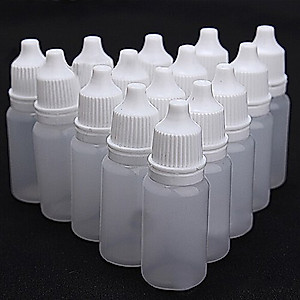 Grey990 5 Pcs Mini SizeDropper Bottle, 5-100ml Empty Plastic Bottles for Eye Liquid Dropper 50 ml