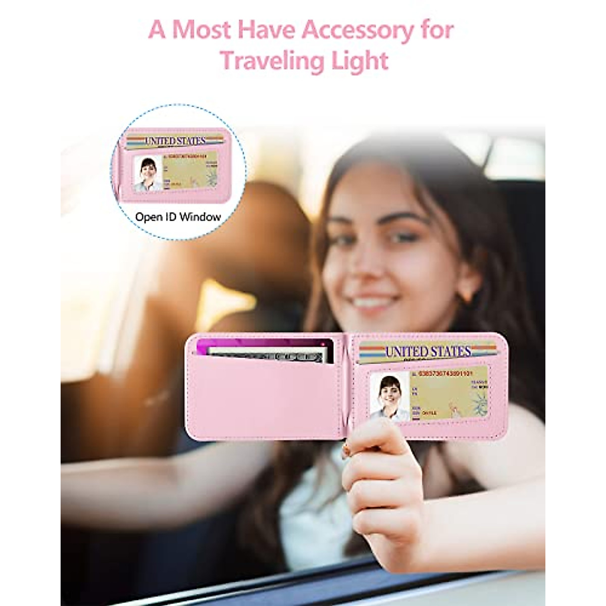 2-in-1 Magnetic Wallet, Up-grade with iPhone Wallet and Adjustable Stand, Open ID Window, Magnetic Wallet for iPhone 14 Pro Max/14 Pro/14/14 Plus/13/12 Series, 9 Cards Holder, Vegan Leather, Pink