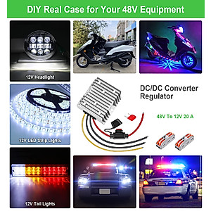 EAGWELL DC to DC Converter,36V 48V to 12V Step Down Converter Regulator 20A 240W Golf Cart Low Voltage Reducer Buck Transformer Waterproof