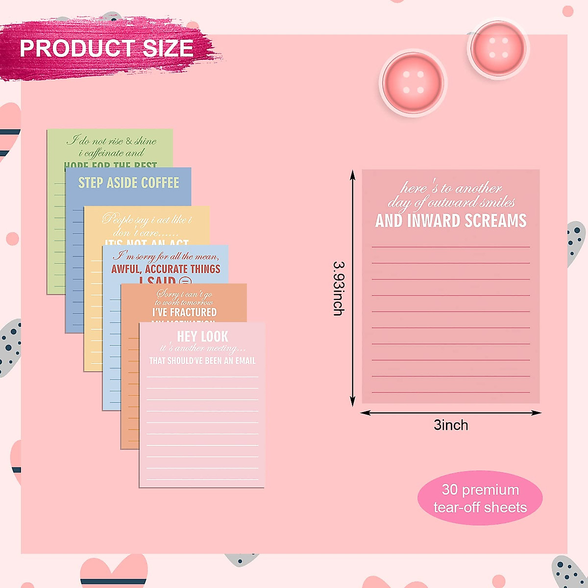 Funny Notepads with Sayings Sticky Funny Office Supplies to Do List Funny Work Assorted Notepad for Workers, 12 Designs, 3 x 3.93 Inch (Classic Style, 12 Packs,)