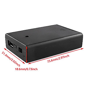 DGZZI Battery Case 3 AA Battery Box Holder with ON-Off Switch and USB Female Socket Black