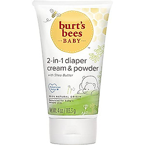 Burt's Bees Baby Daily Cream to Powder, Talc-Free Diaper Rash Cream - 4 Ounces Tube
