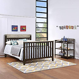 Suite Bebe Hayes 4 in 1 Convertible Crib, Coffee and Faux Barnwood - Quick Ship