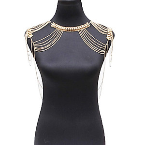 CanB Gold Body Chains Shoulder Body Chain Harness Sexy Body Jewelry Accessories for Women and Girls