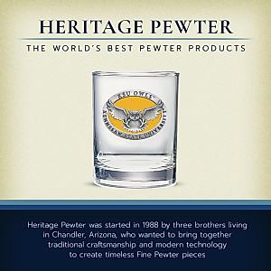 Heritage Pewter Kennesaw State Double Old Fashion | Double Rocks Glass 14 OZ for Liquor | Expertly Crafted Pewter Glass