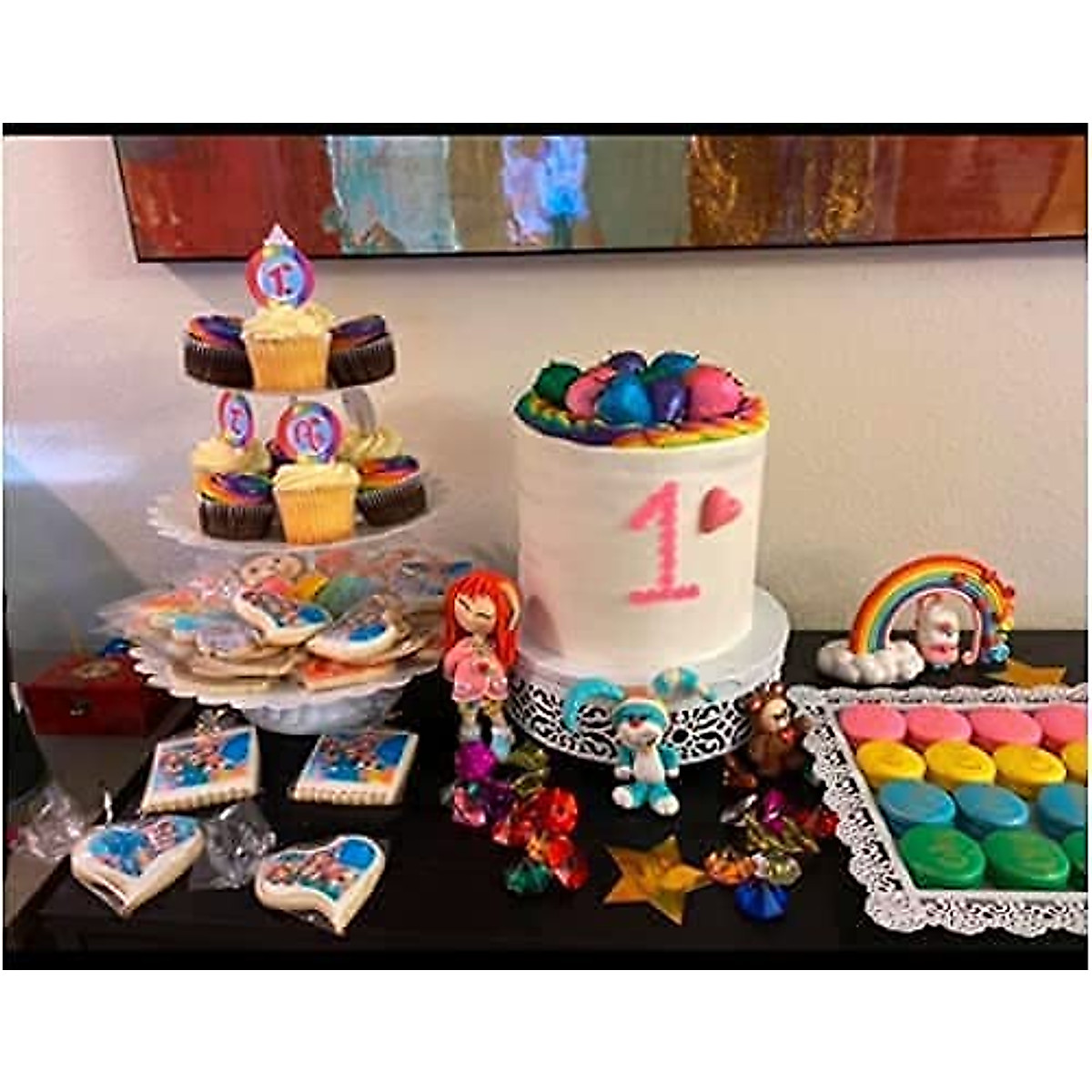 Xeternity-Made XMSound 3 Pieces Cake Stand Set ,White Metal Cupcake Holder Dessert Display Plate ,Decor Serving Platter for Wedding Birthday Parties Celebration