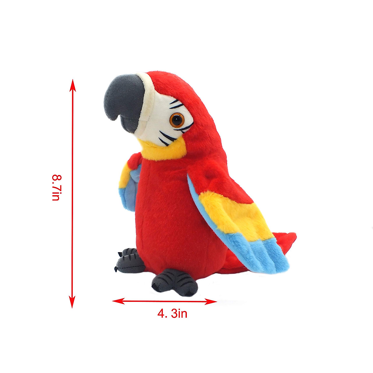 Vincilee Talking Parrot No Matter What You Say Will Repeat What You Say Funny Learning Good Helper Bring You Happiness Parrot Toys Speaking Parrot Multifunctional Electric Plush