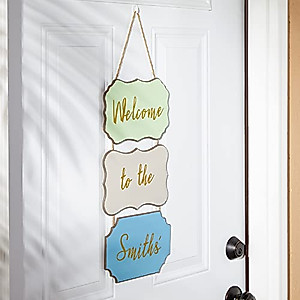 6-Pack of Unfinished MDF Hanging Wood Plaques for Crafts with Jute Rope, Blank 9x6-Inch, 1/4-Inch Thick Wooden Sign for DIY Painting, Art Projects, Home Decor, 3 Designs