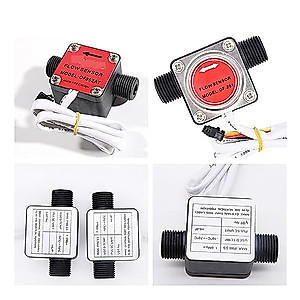XAXAX Water Flow Meter, 1/2" 3/4" Gear Flowmeter Hall Flow Sensor, Milk Chemical Oil Flow Meter Flow Sensor, Switch for Viscous Liquid DC5~18V,Gallon, QTS, PTS, L, m³(DN20,Round Cover)