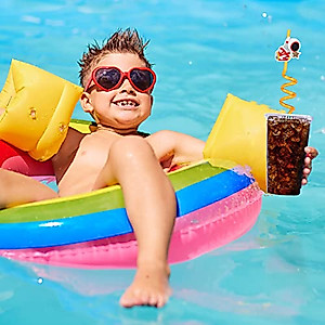 32pieces Kids Drinking Straws Reusable Outer Space Theme Kids Party Straws for Theme Party Crazy Straw（Astronauts）